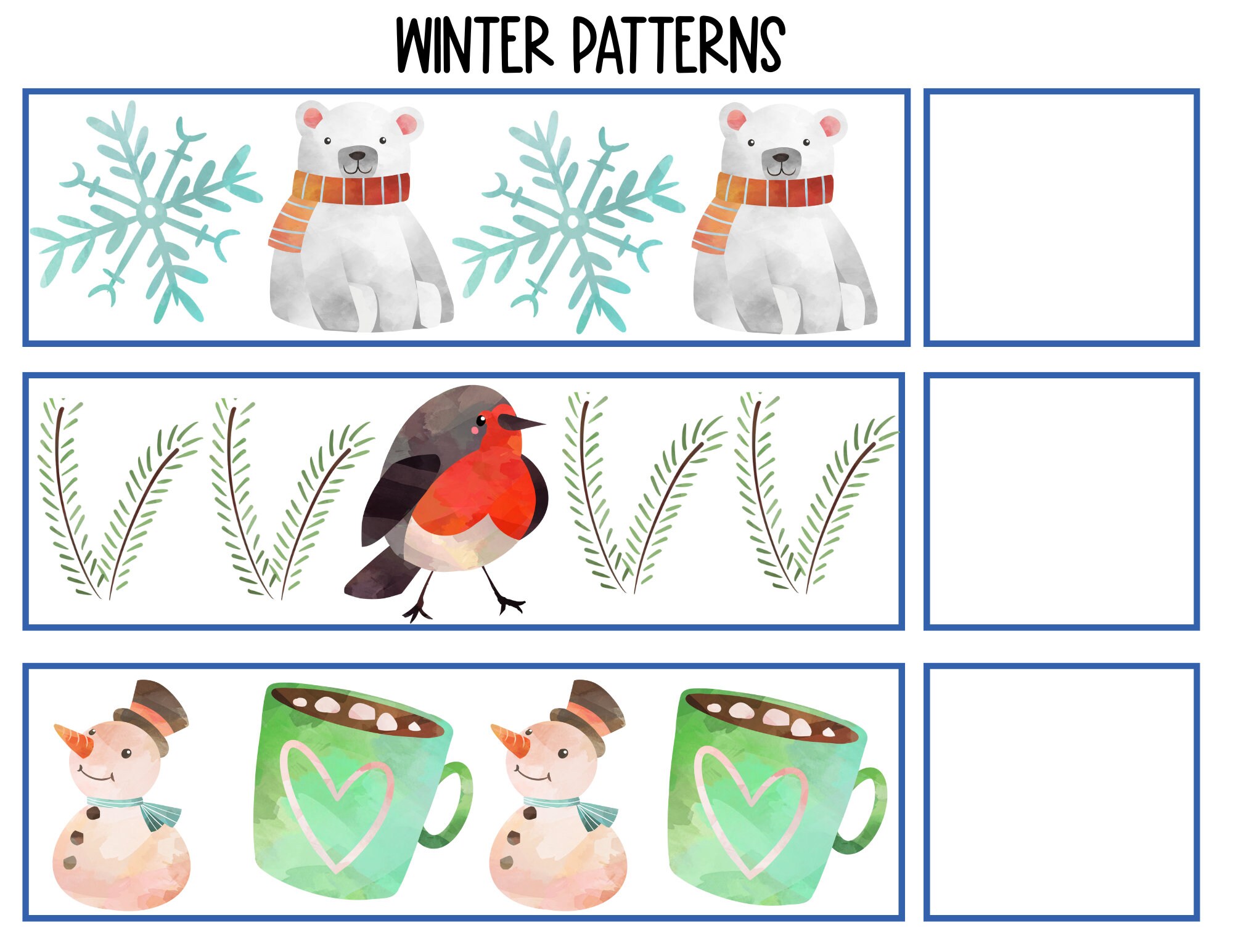 Winter Patterns, Homeschool Resources, Montessori Materials, Homeschool ...