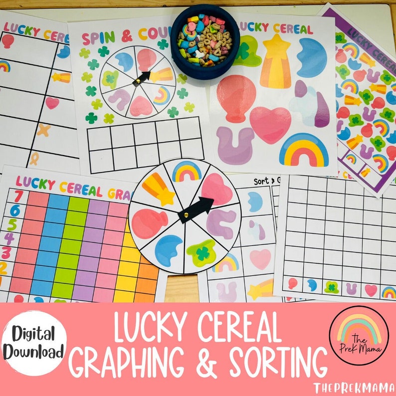 Lucky Cereal Counting and Sorting Preschool Printable - Etsy