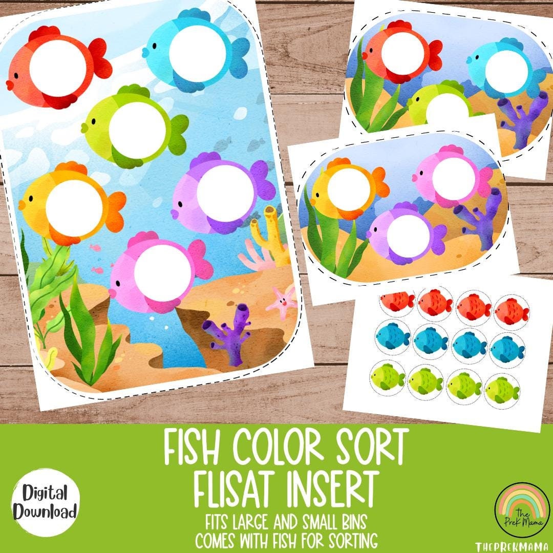 Fish Color Sort Flisat Inserts, Flisat Table, Flisat Insert Printable ...