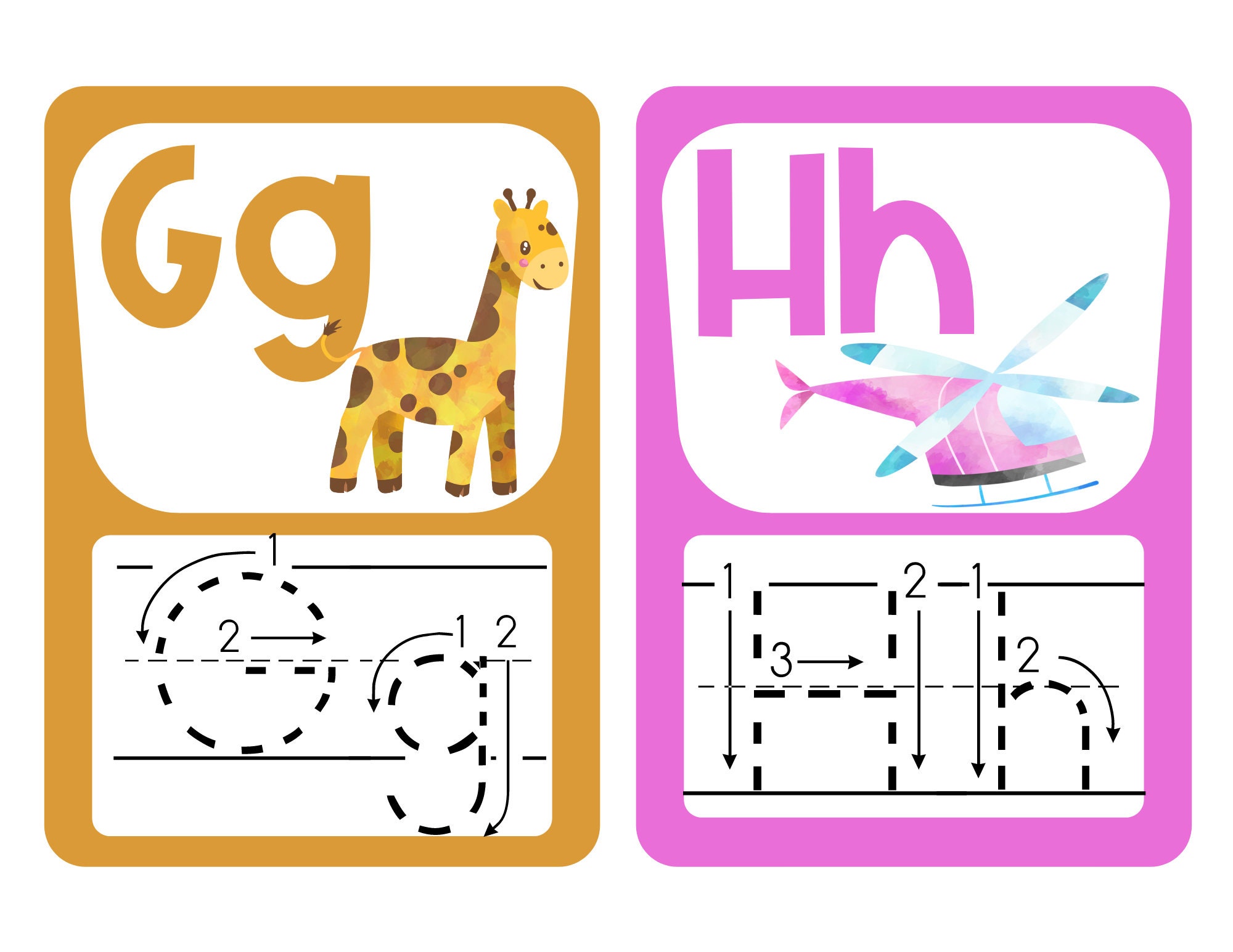 Letter Tracing Cards Preschool Printable Preschool - Etsy