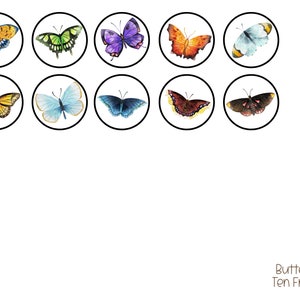 Butterfly Ten Frame, Numbers 1-10 Count and Match, Montessori Printable ...