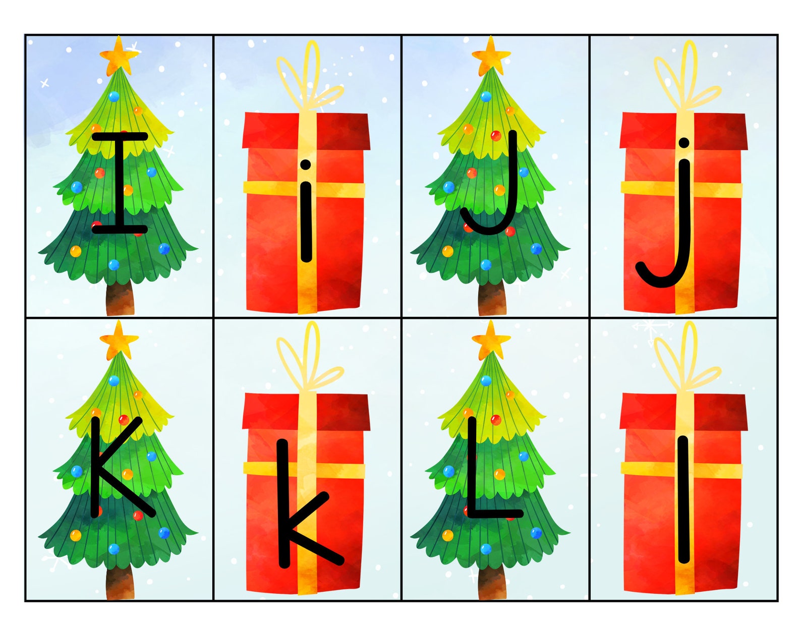 Christmas Alphabet Match Christmas Preschool Printable - Etsy