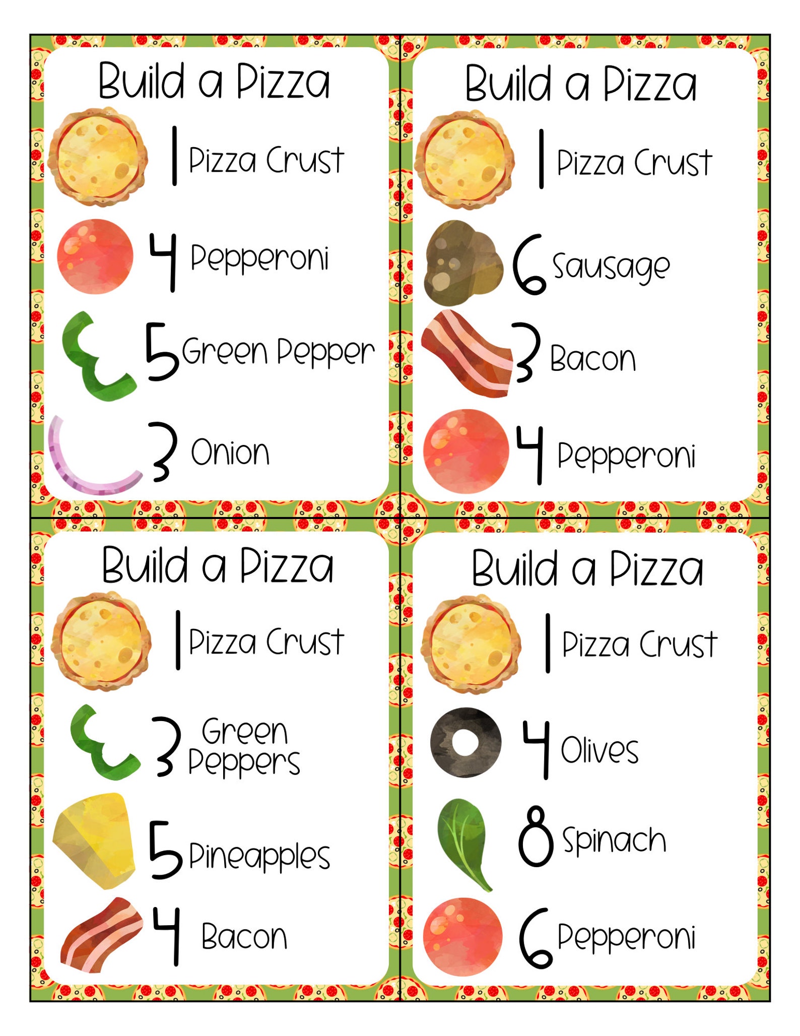 Build A Pizza Pretend Play Preschool Printable Busy Book - Etsy