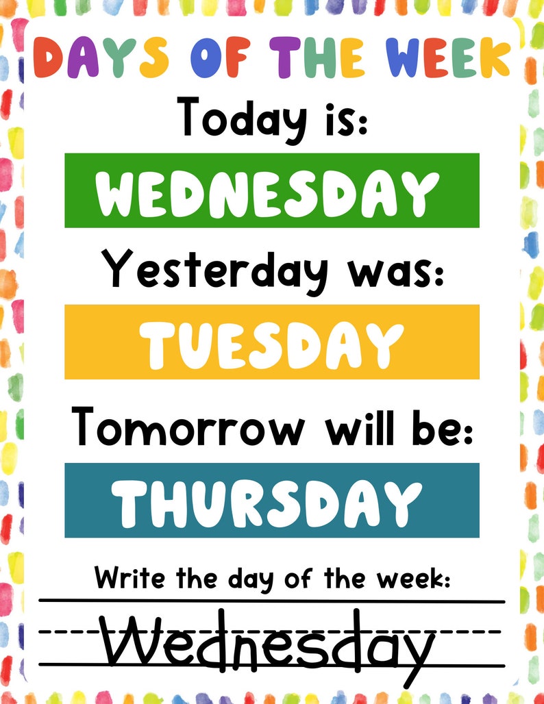 Days of the Week, Circle Time, Preschool Curriculum, Preschool ...