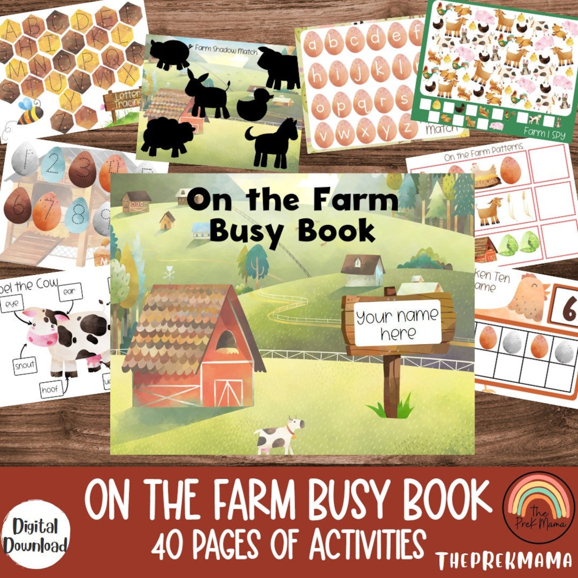 FARM Busy Book Montessori Homeschool Printable Preschool - Etsy