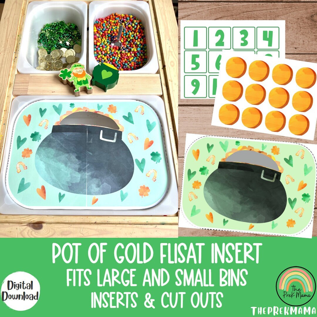 Pot of Gold Flisat Inserts, St Patrick's Day, Flisat Table, Flisat ...