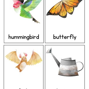 Montessori 3 Part Garden Cards Preschool Printable - Etsy