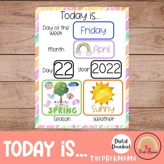 Today is Calendar Circle Time Preschool Curriculum - Etsy
