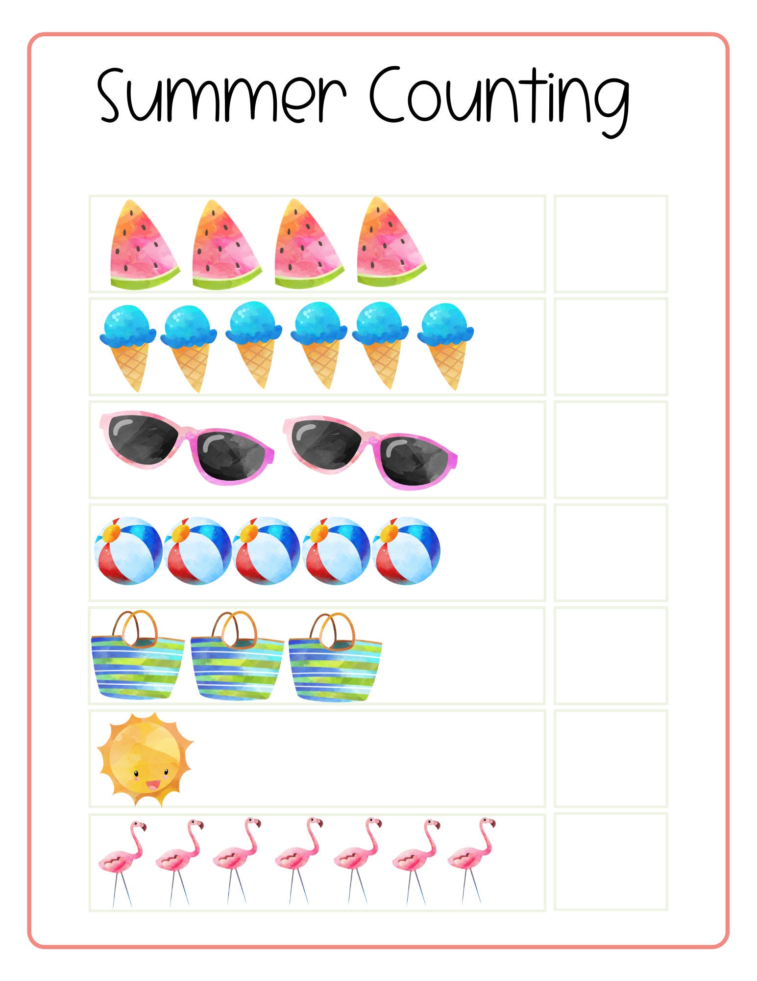 Preschool Summer Worksheets Packets