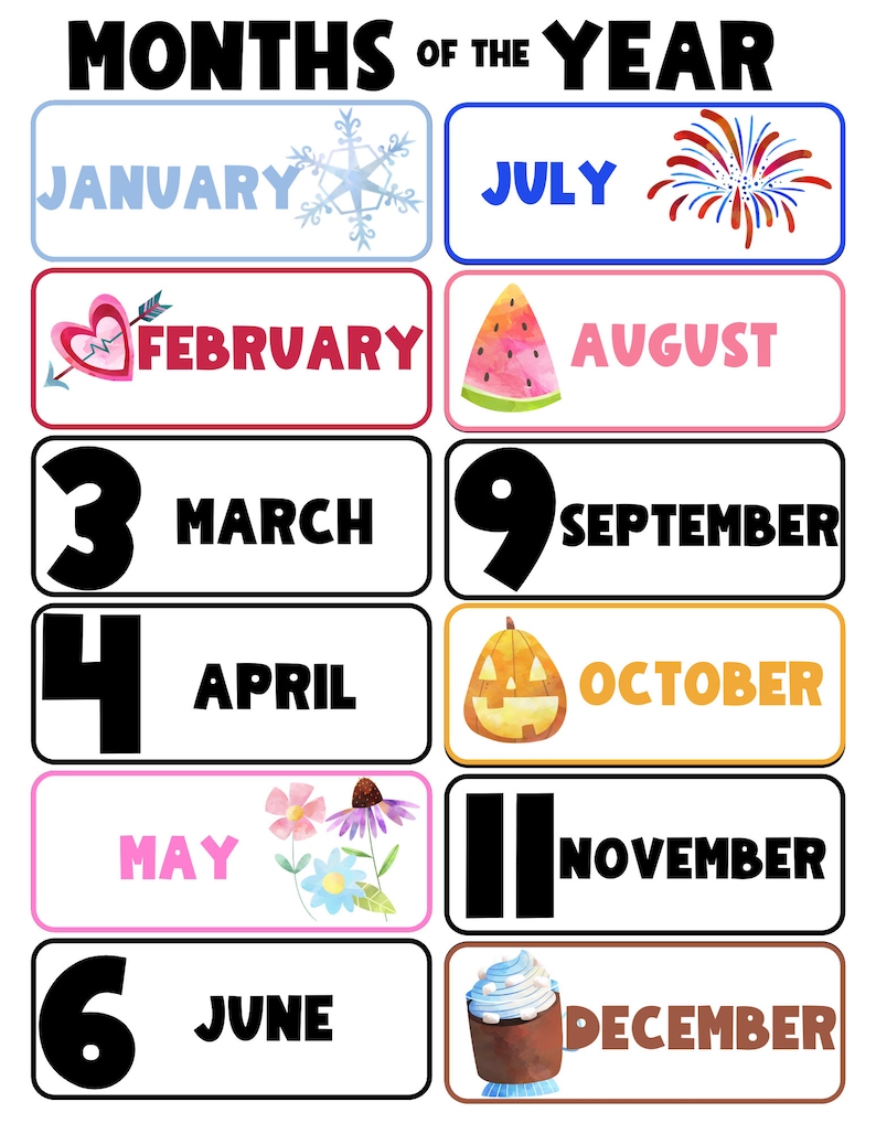 Months of the Year Circle Time Preschool Curriculum - Etsy