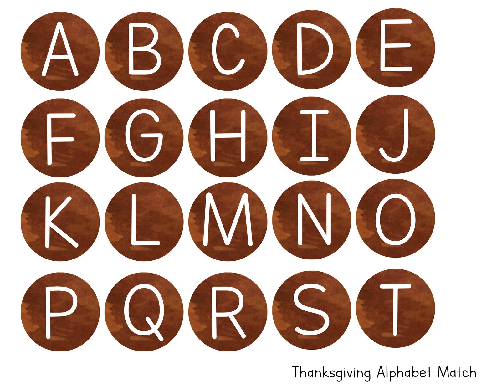 Thanksgiving Alphabet Match Montessori Materials Homeschool - Etsy