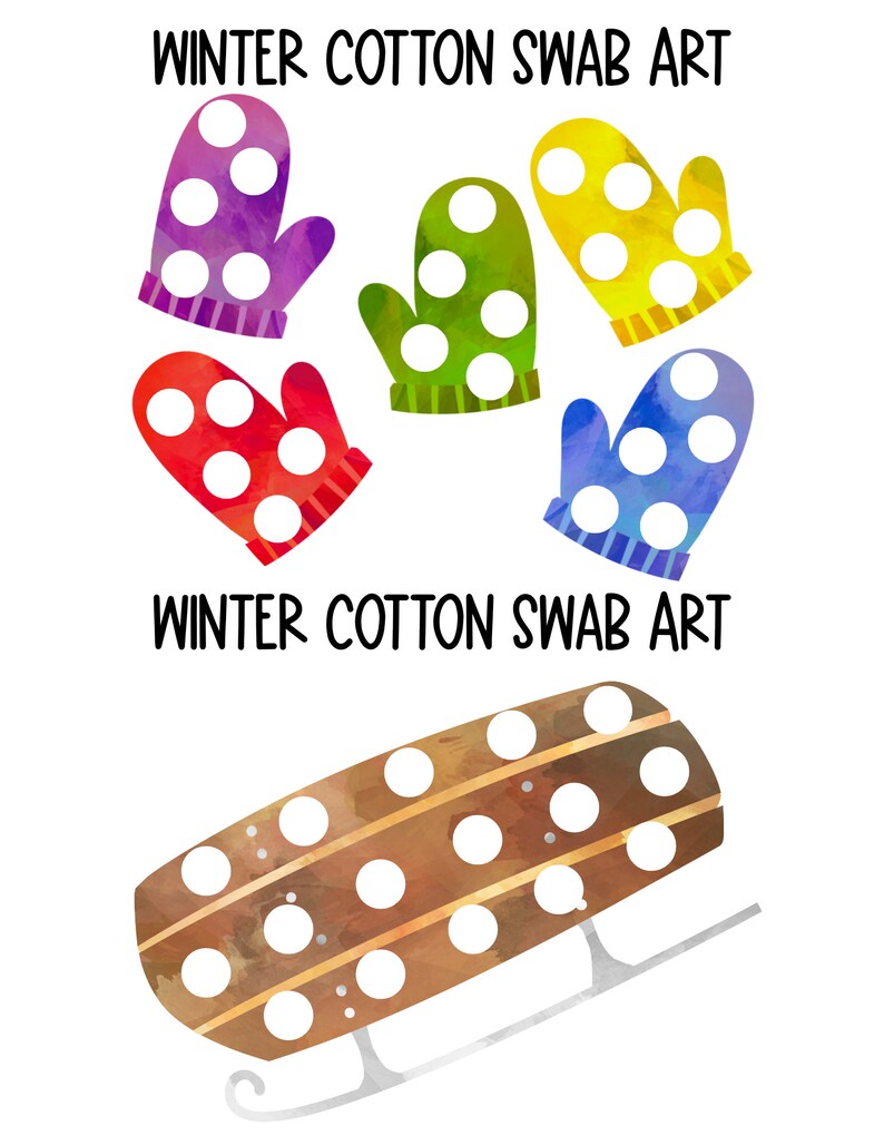 Winter Dot Markers and Cotton Swab Activities, Dab Markers, Winter Art ...