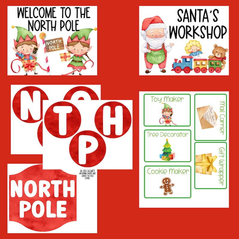 North Pole Santa's Workshop Dramatic Play Pretend Play - Etsy