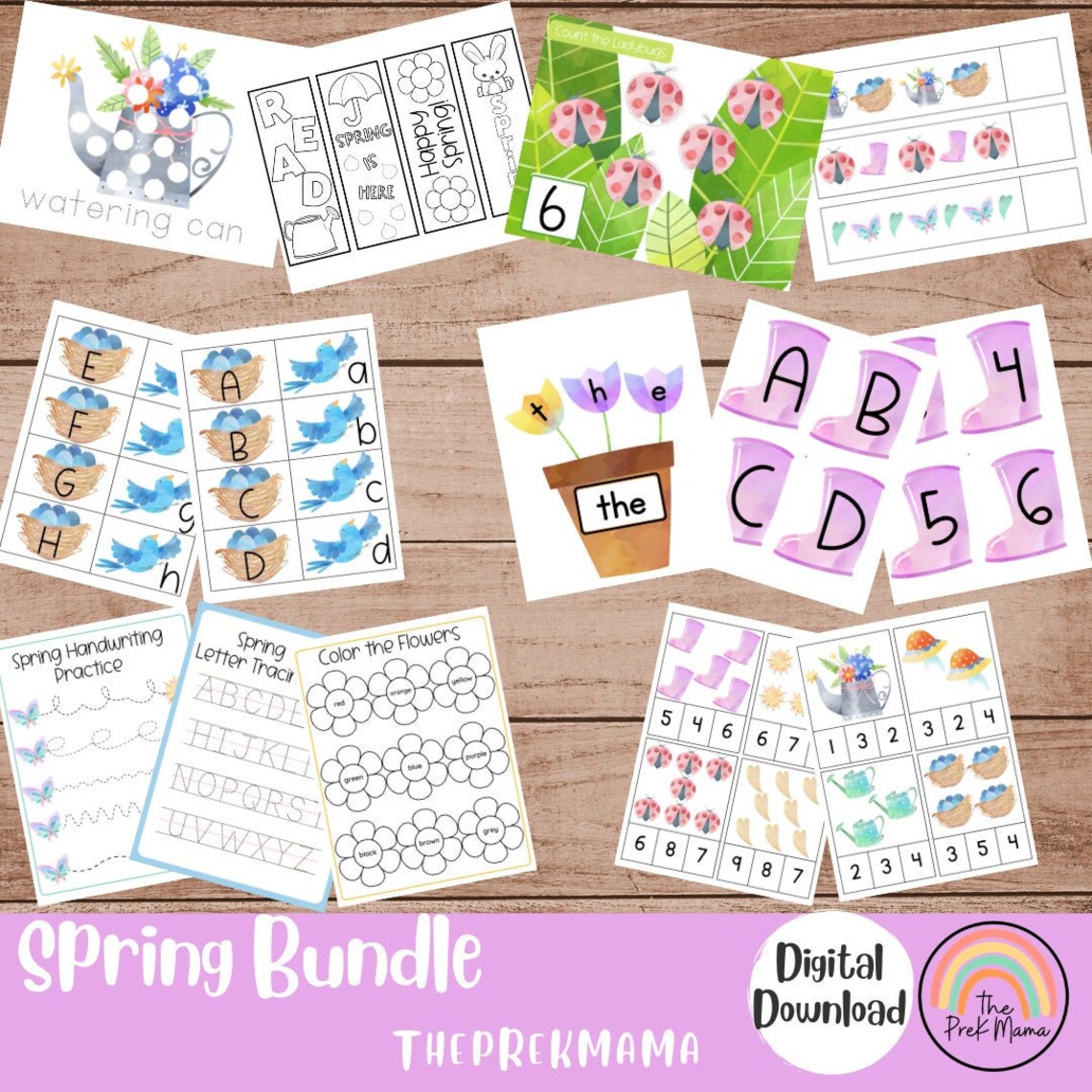 Spring Bundle Preschool Printable Spring Pintables Spring | Etsy