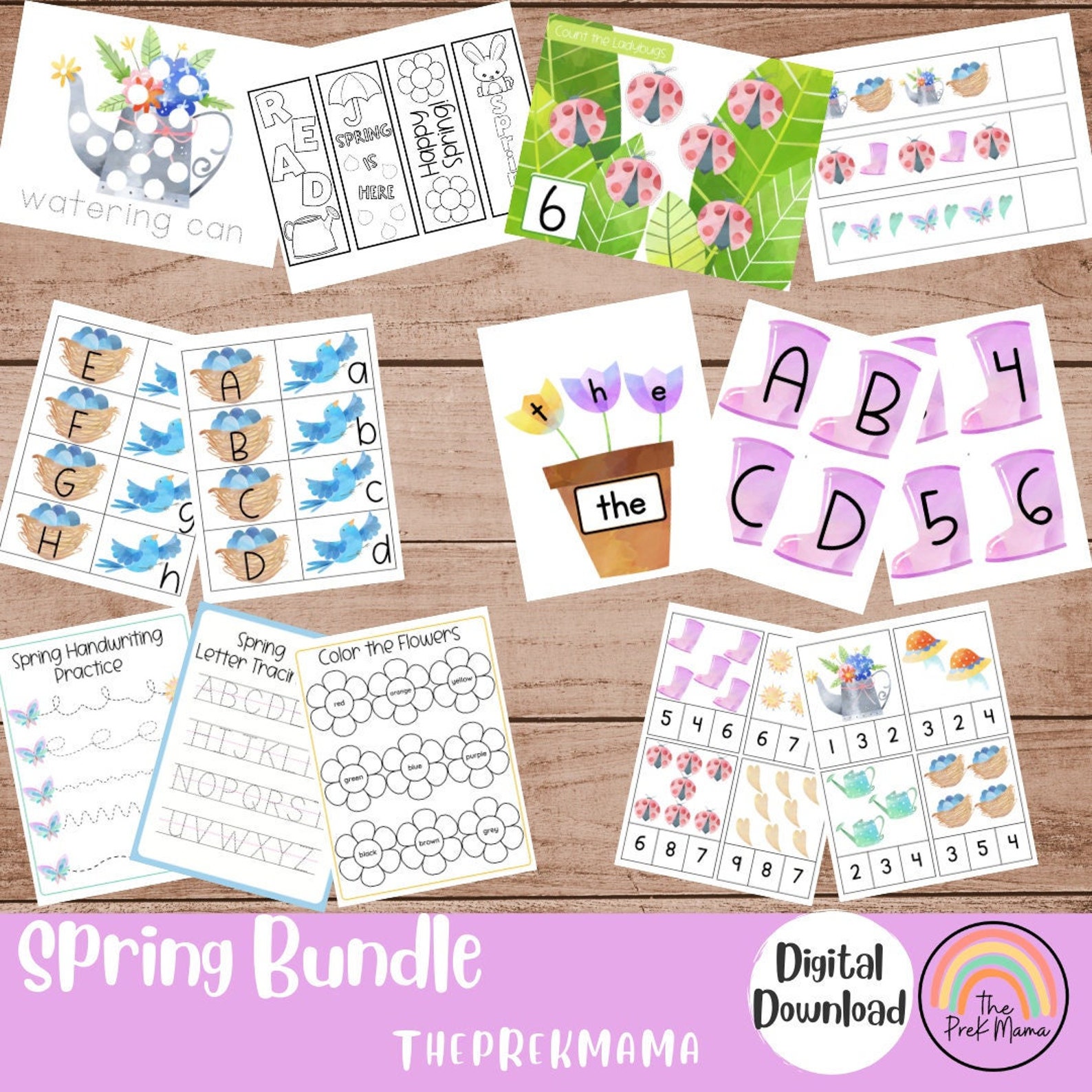 Spring Bundle Preschool Printable Spring Pintables Spring | Etsy