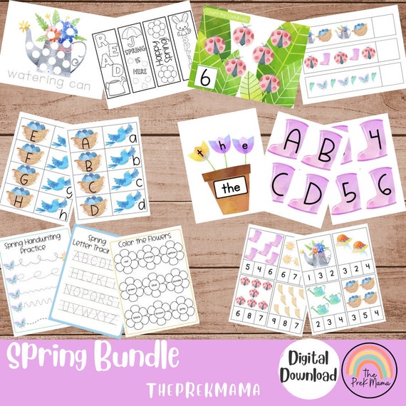 Spring Bundle Preschool Printable Spring Pintables Spring | Etsy