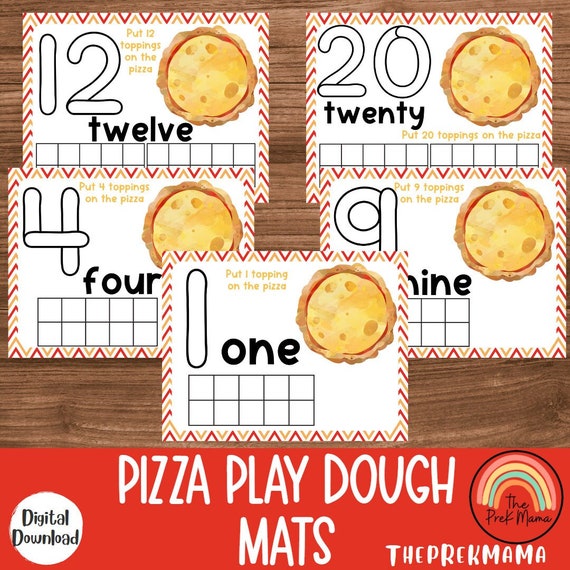 Making Pizza Pretend Play Number Playdough Mats Sensory, 47% OFF