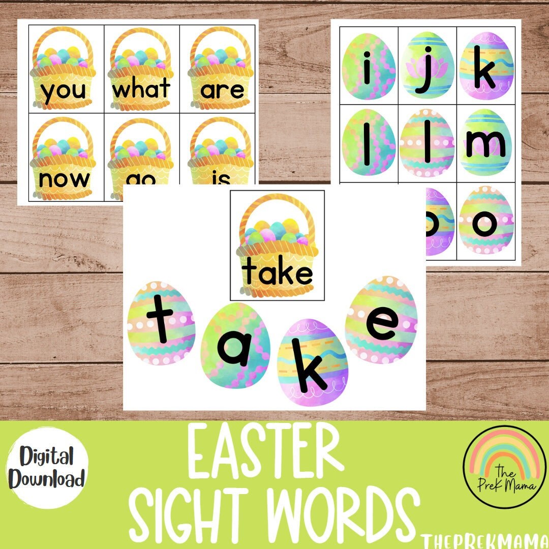 Easter Sight Words, Preschool Worksheets, Preschool Printable, Easter ...