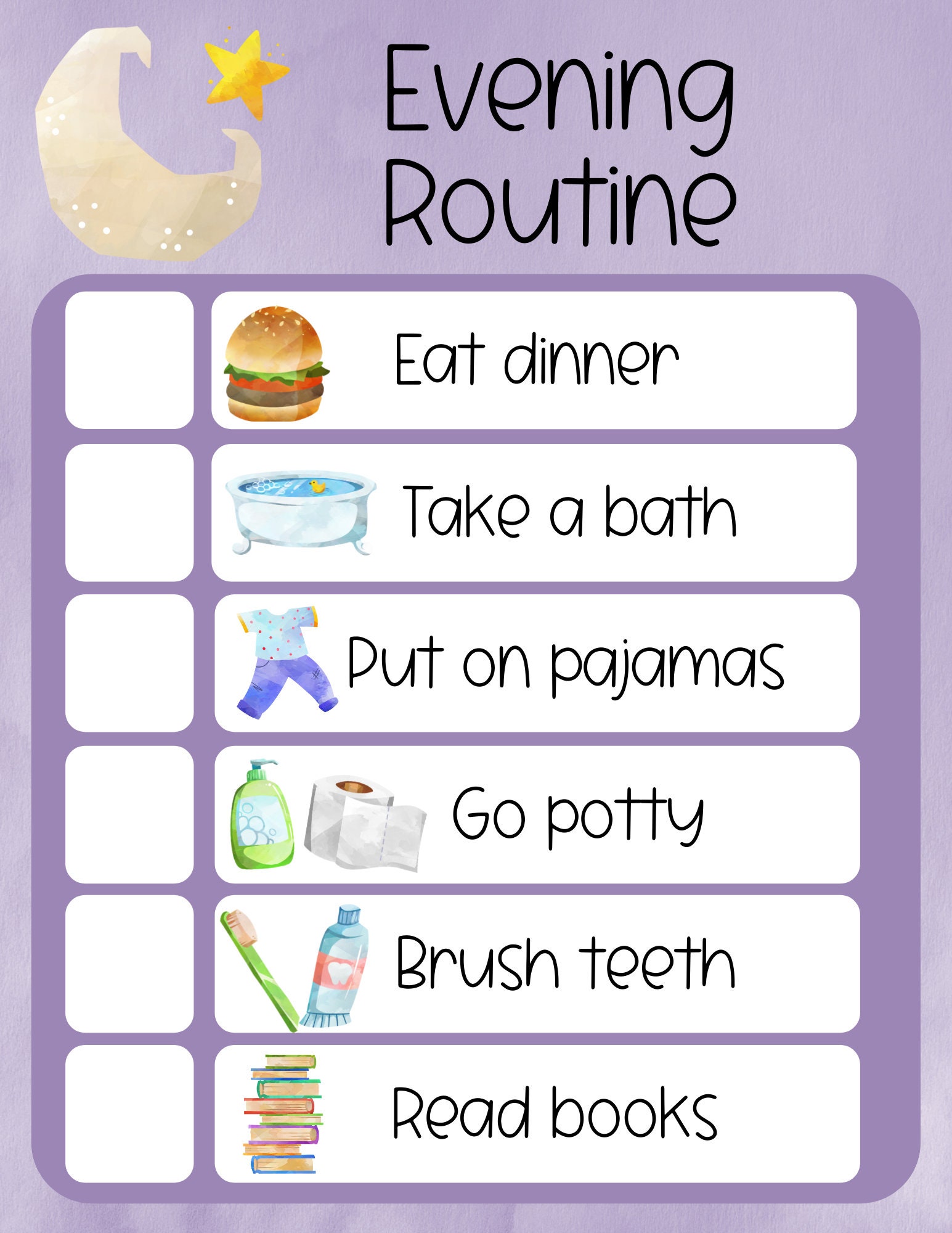 Daily Routine Checklist Printable Chore Chart Routine Chart - Etsy Canada