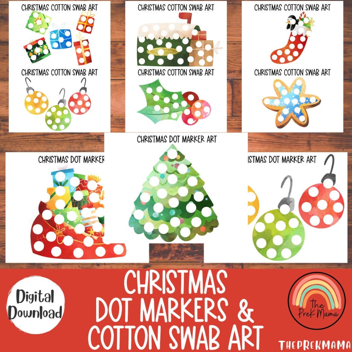 Christmas Dot Markers and Cotton Swab Activities Christmas - Etsy