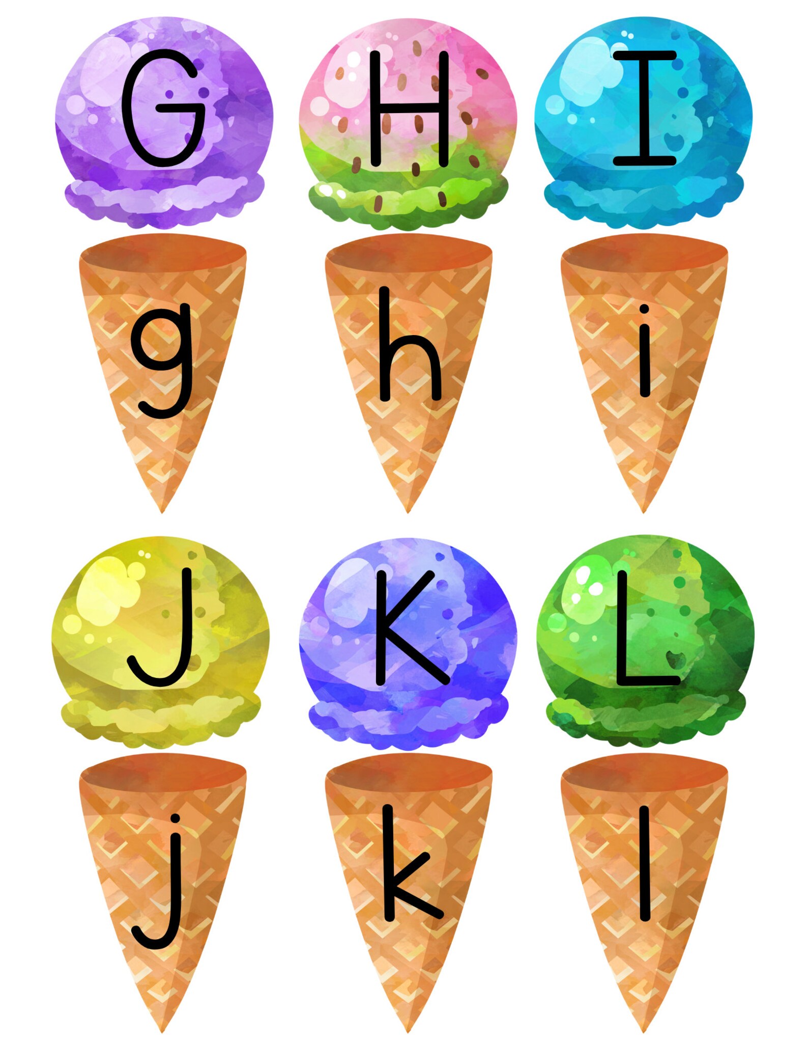 Ice Cream Alphabet Match Activity for Kids Preschool - Etsy