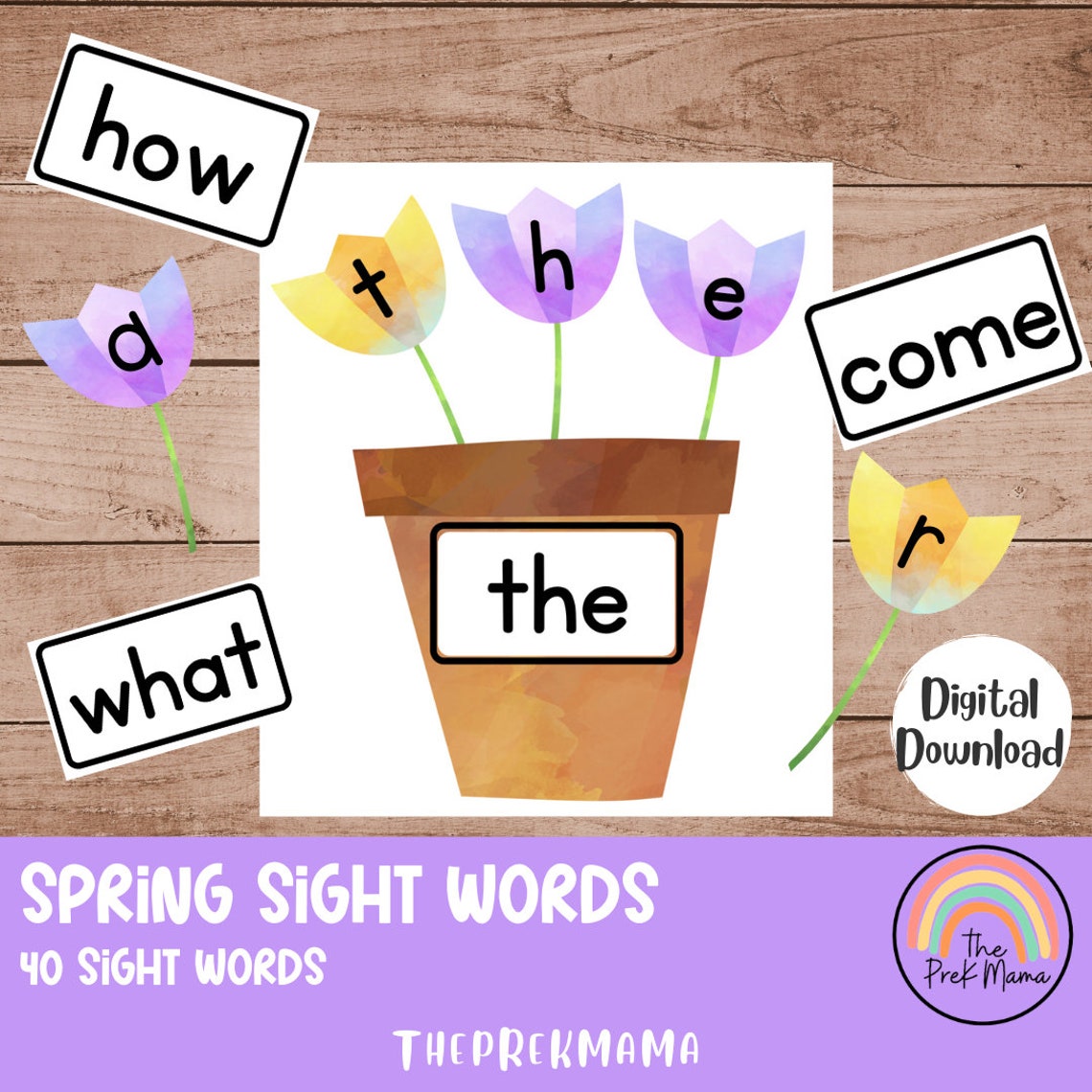 Spring Sight Words Preschool Worksheets Preschool Printable | Etsy