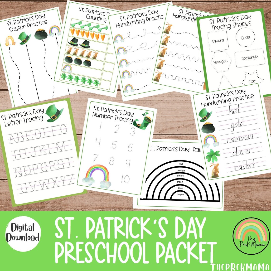 St. Patrick's Day Preschool Packet, Preschool Worksheets, Preschool ...