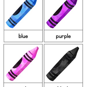 Montessori 3 Part Color Cards, Preschool Printable, Flashcards ...