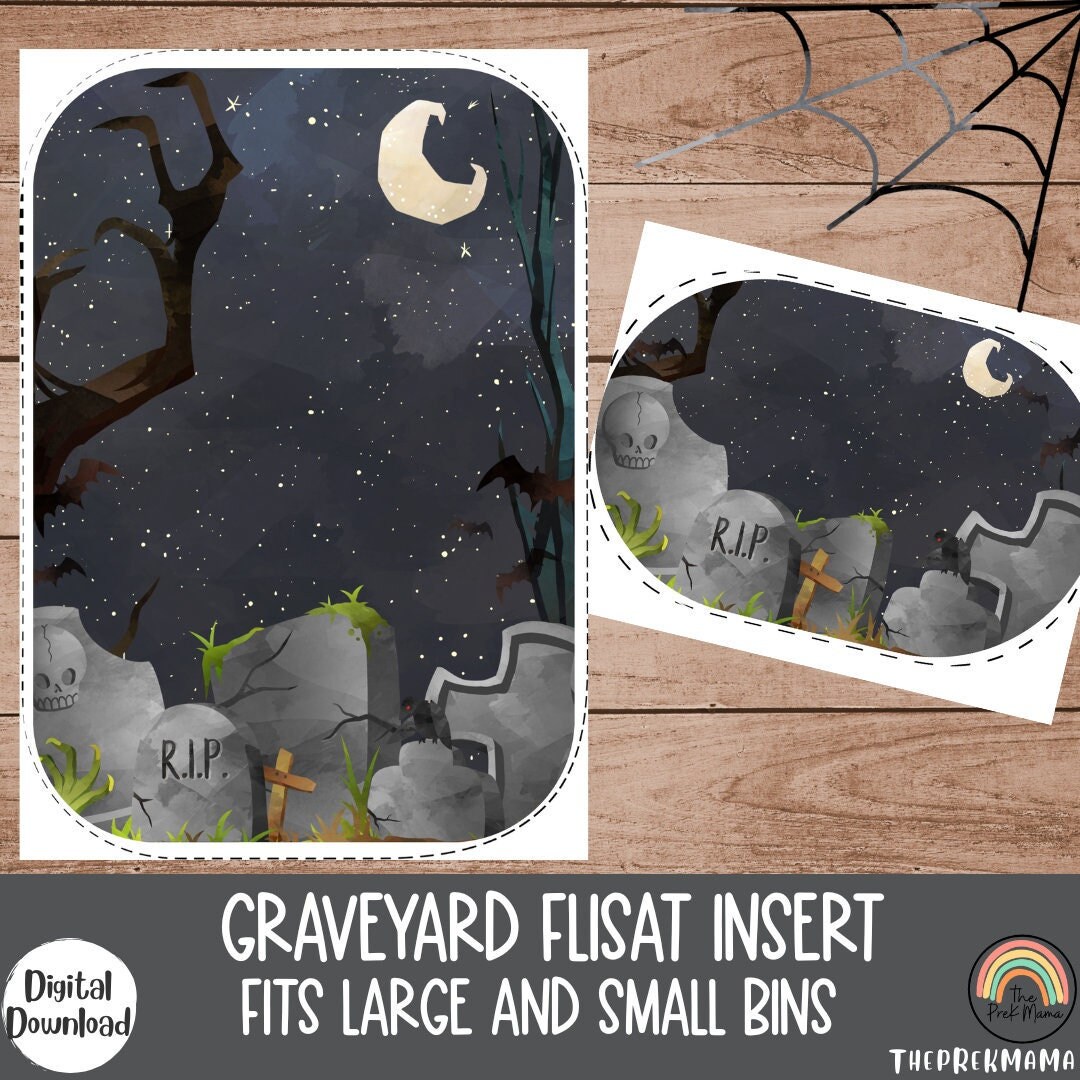 Graveyard Halloween Flisat Insert, Halloween Flisat Insert, Flisat ...