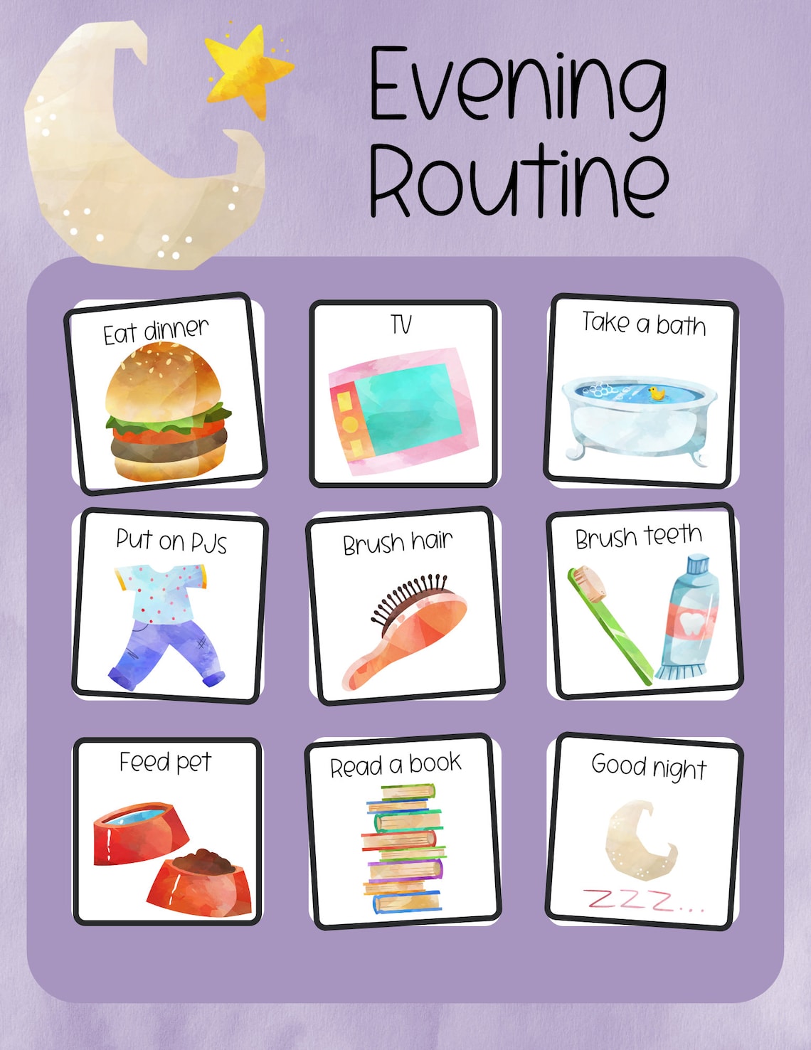 My Daily Routine Chart Printable Chore Chart Routine Chart | Etsy Canada