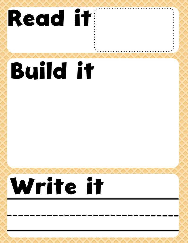 Ice Cream Sight Words Preschool Worksheet Preschool - Etsy