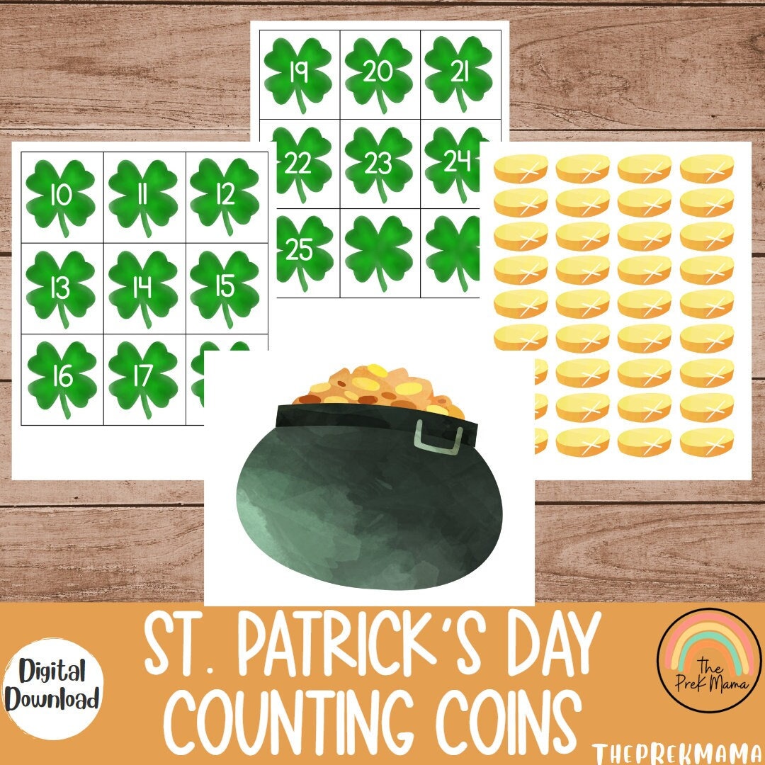 St. Patrick's Day Counting Coins, Preschool Worksheet, Preschool ...