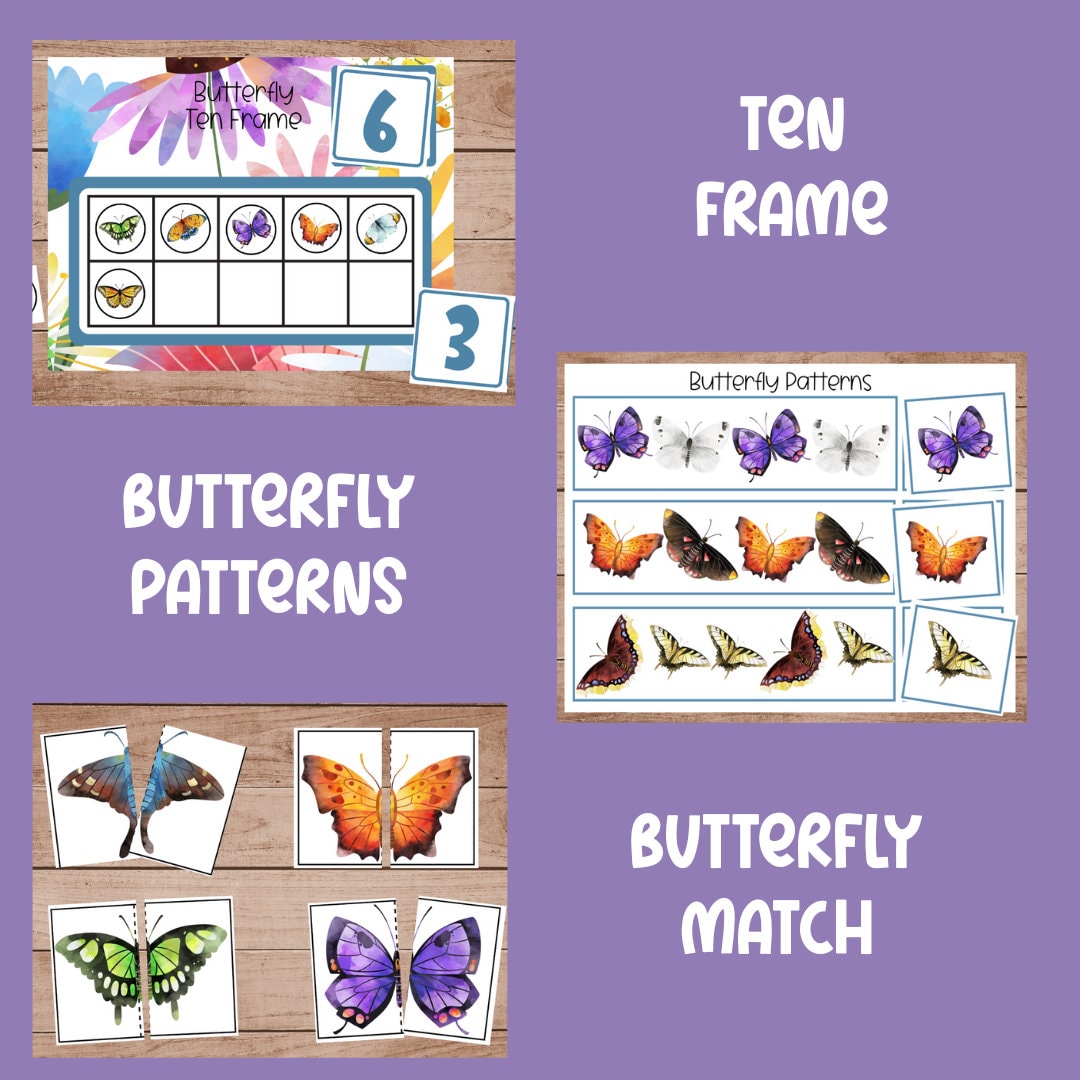 Butterfly Bundle Montessori Homeschool Printable Preschool - Etsy