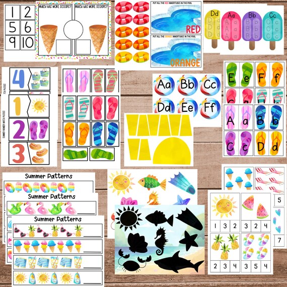 Hojas De Trabajo Imprimibles Para Preescolar De Verano Plantillas De