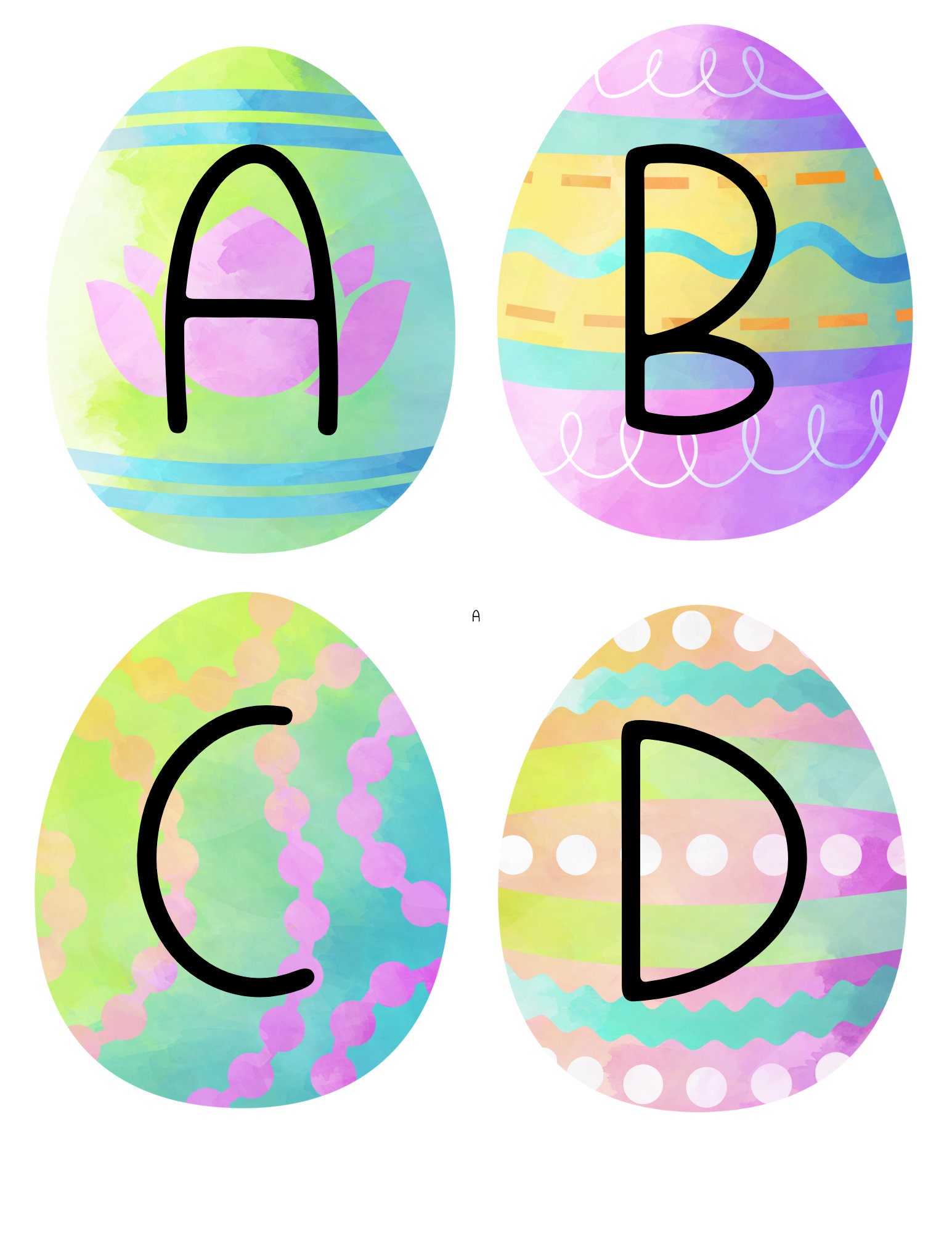 Easter Letters and Numbers, Preschool Printable, Preschool Letter Match ...