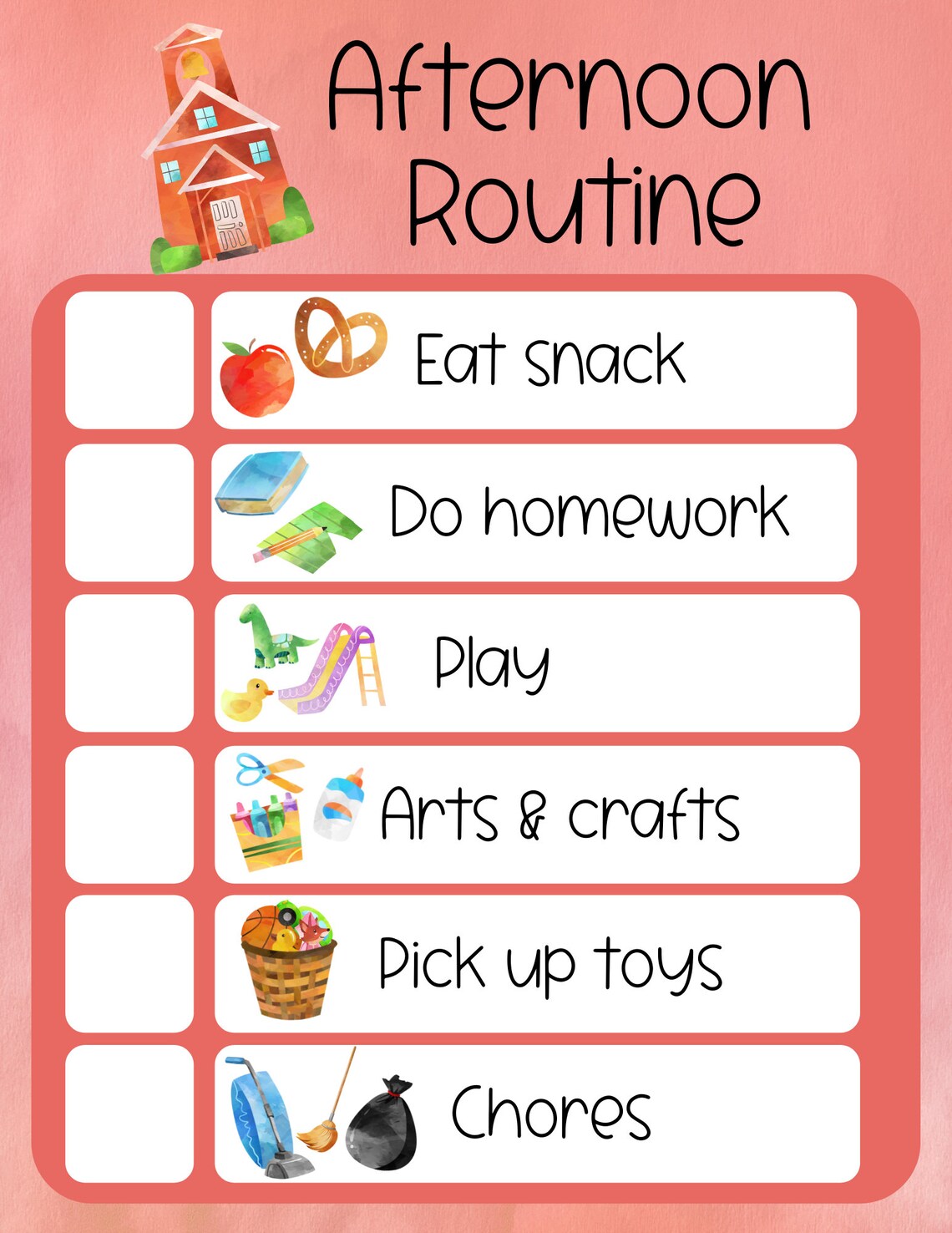 Daily Routine Checklist Printable Chore Chart Routine Chart | Etsy