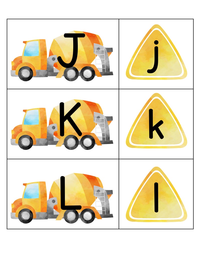 Construction Letter Match Preschool Printables Preschool - Etsy