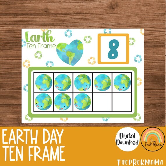 Earth Day Ten Frame Preschool Worksheet Preschool Printable - Etsy