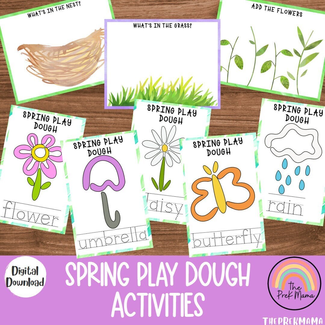 Spring Play Dough Activities, Play Dough Mats, Spring Preschool ...
