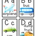 Transportation Alphabet Flash Cards, Alphabet Watercolor Flashcards ...