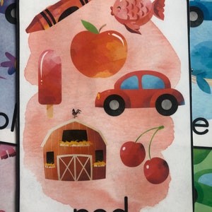 Color Posters / Flash Cards, Preschool Printable, Watercolor Printable ...