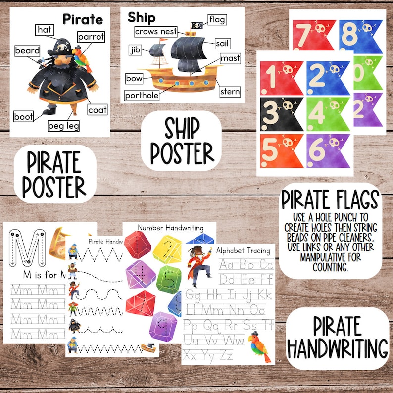 Pirate Bundle, Preschool Activities, Preschool Printable, Montessori ...