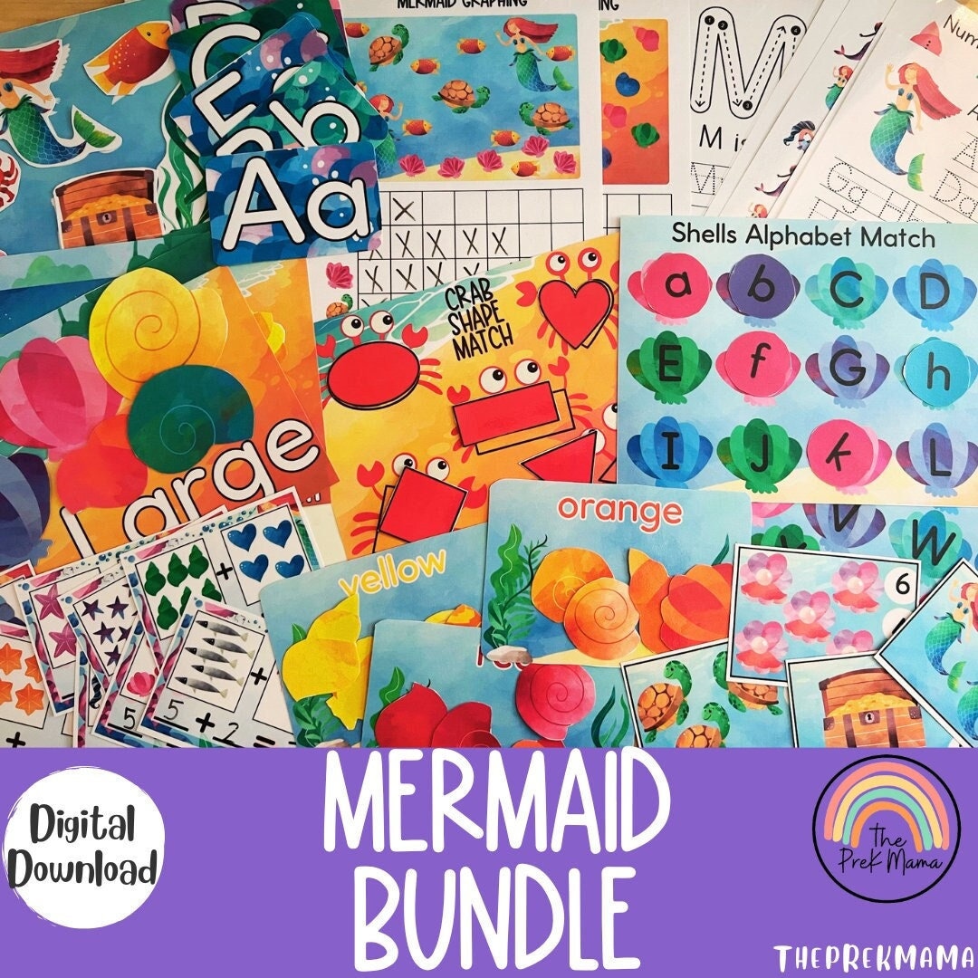Mermaid Bundle, Preschool Activities, Preschool Printable, Montessori ...