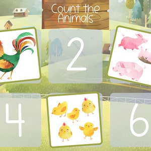 FARM Count the Animals, Montessori Materials, Preschool Printable ...