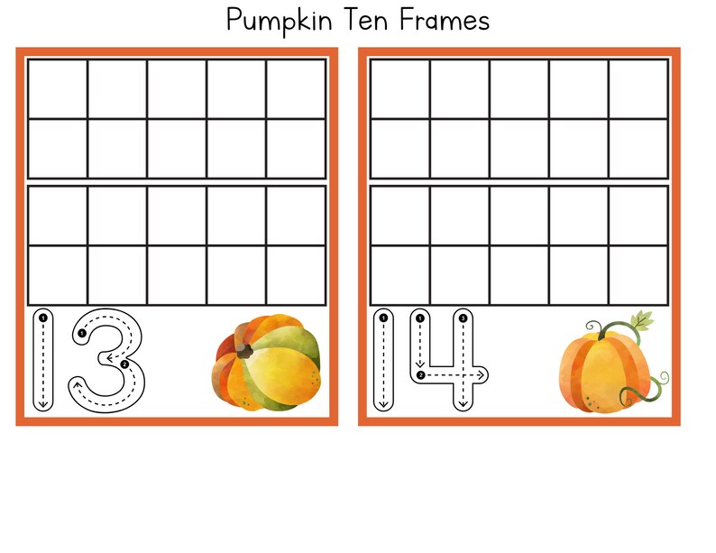 Pumpkin Ten Frames Montessori Materials Homeschool - Etsy