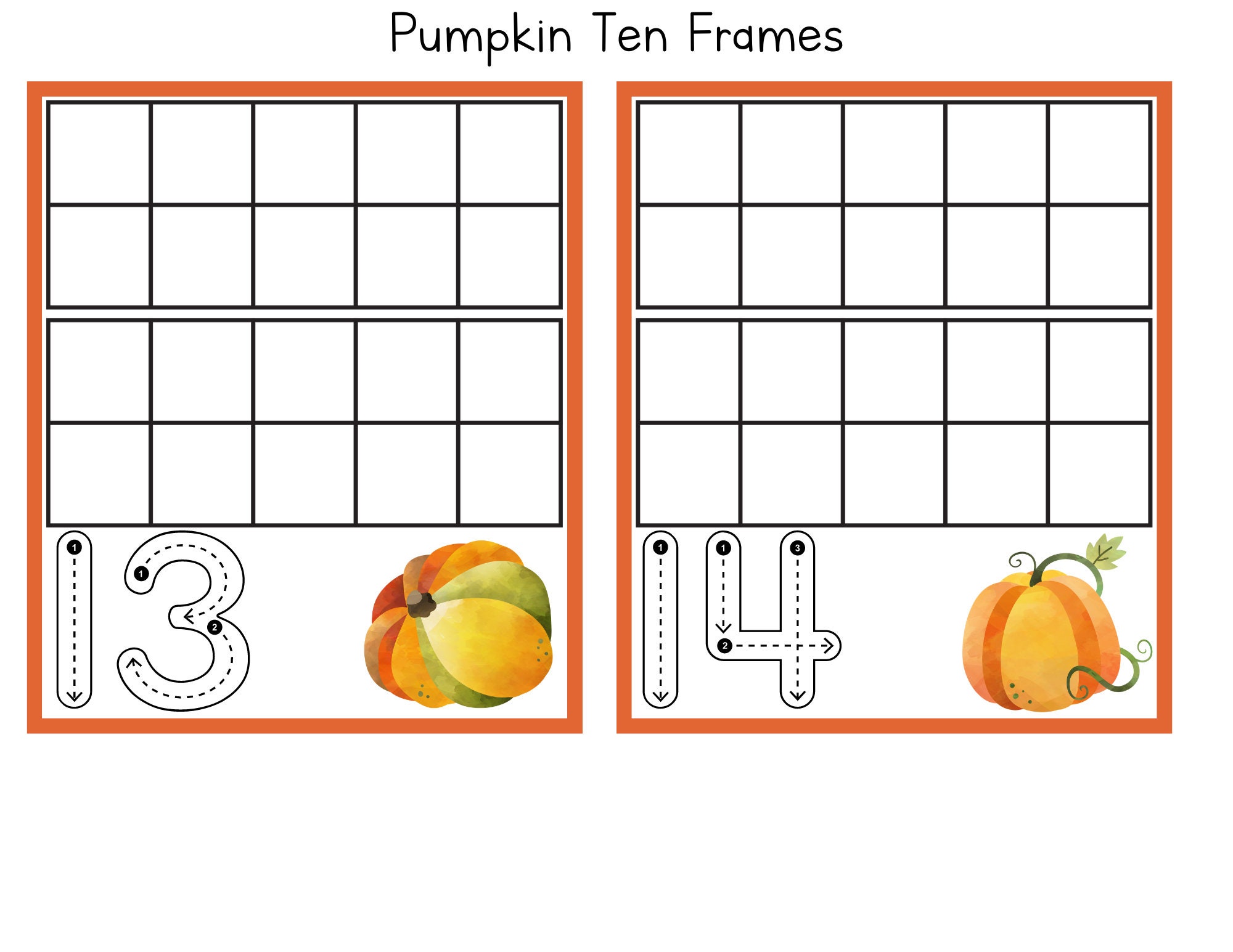 Pumpkin Ten Frames, Montessori Materials, Homeschool Resources ...