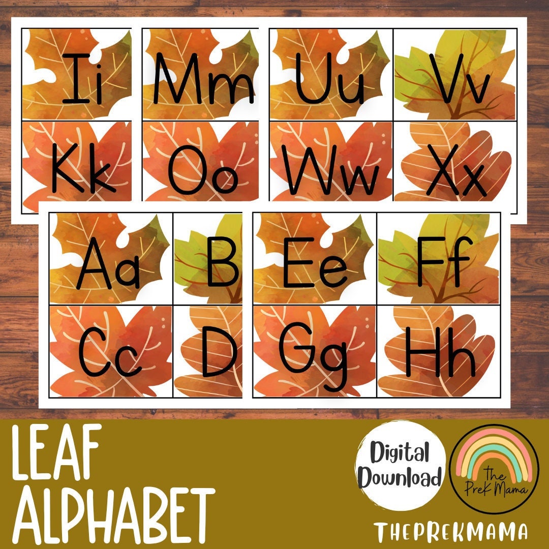 Leaf Alphabet Sensory Bin Printable Homeschool Resource - Etsy