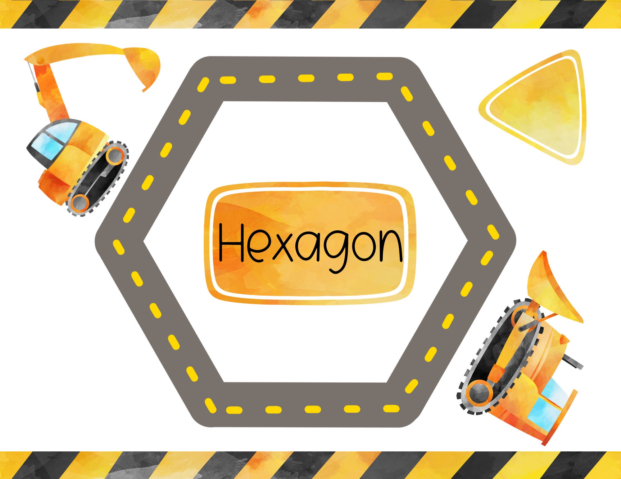 Construction Road Shape Posters, Preschool Printables, Preschool ...