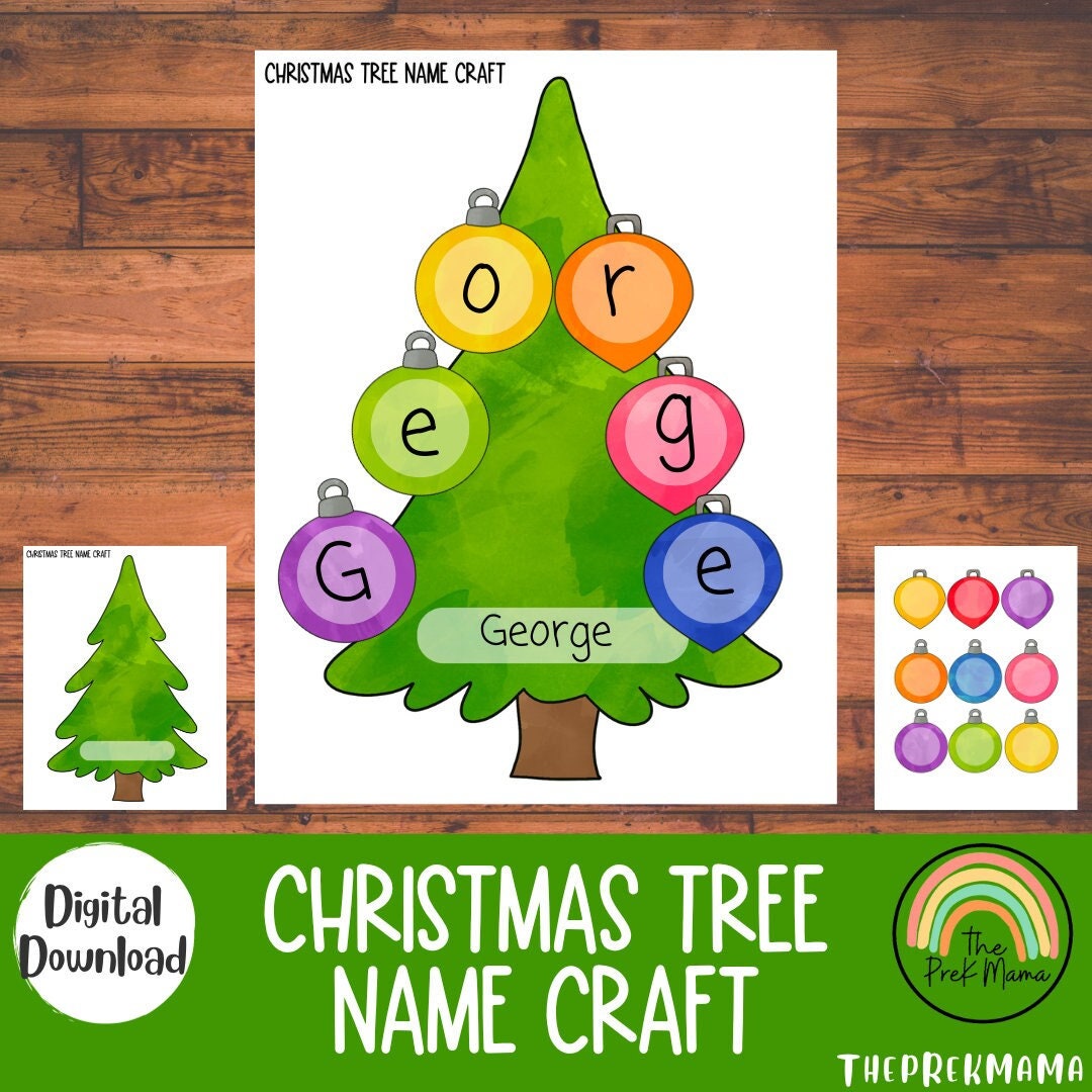 Christmas Tree Name Craft, Christmas Activity for Kids, Toddler ...