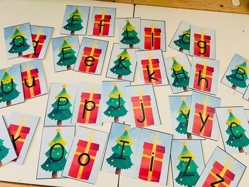 Christmas Alphabet Match, Christmas Preschool Printable, Alphabet ...